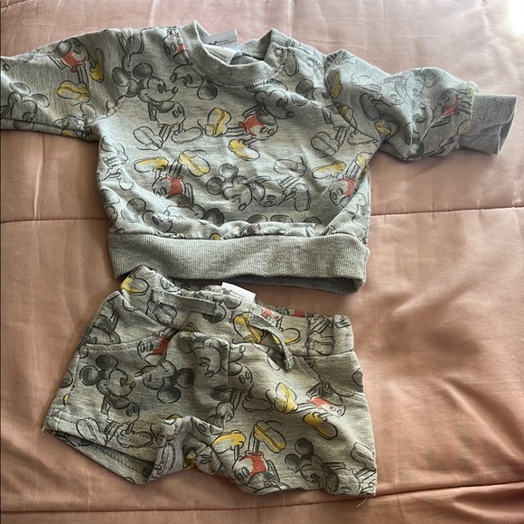 Disney | Matching Sets | Mickey Mouse Gray Kids Pajamas Set | Poshmark